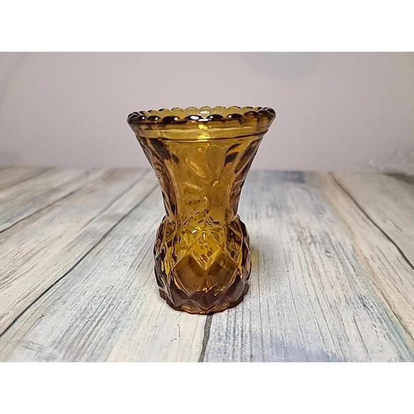 Kitchen | Mini Amber Glass Toothpick Matchstick Holder Starburst Made ...